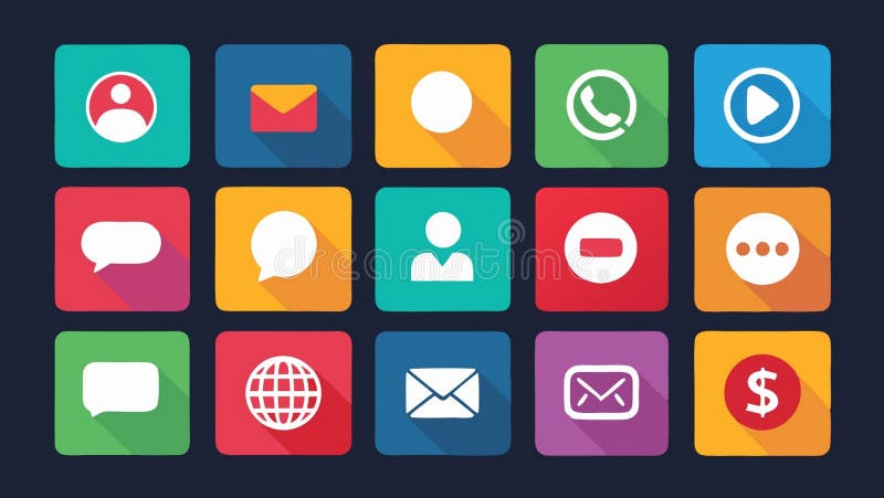 Collection of Connect Icons.Contact Us Icon Set.Contact and ...
