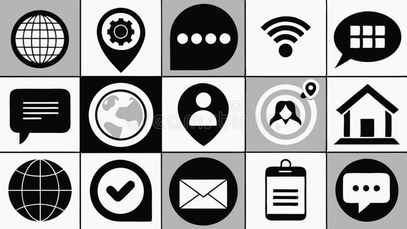 Collection of Connect Icons.Contact Us Icon Set.Contact and ...