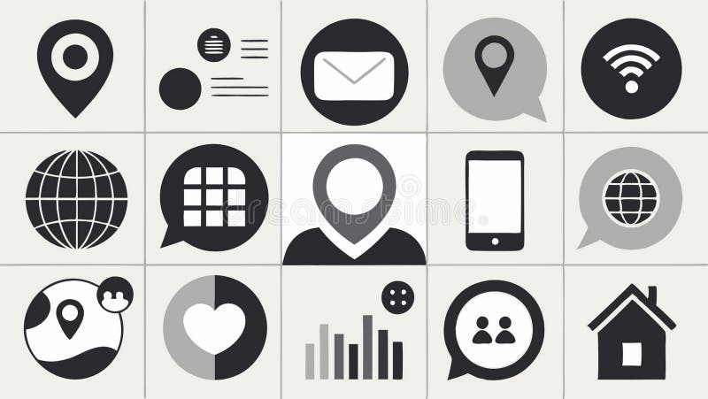 Collection of Connect Icons.Contact Us Icon Set.Contact and ...