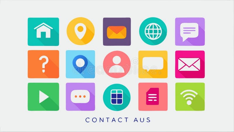 Collection of Connect Icons.Contact Us Icon Set.Contact and ...
