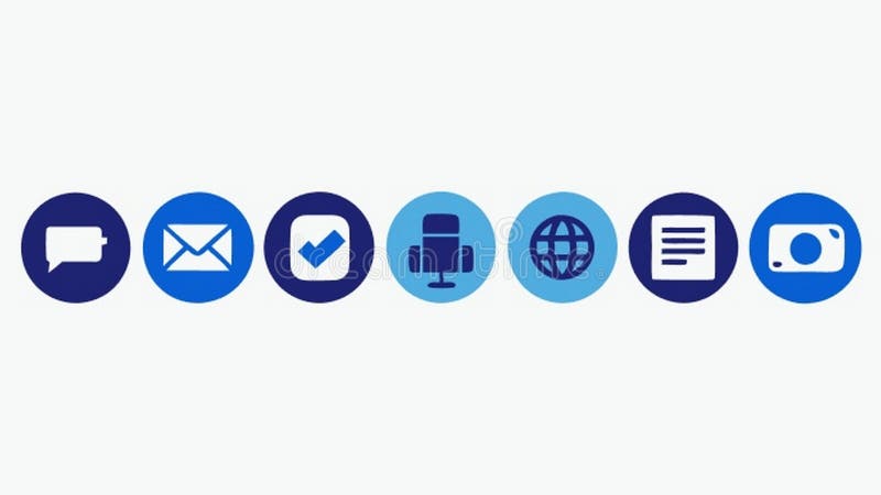 Collection of Connect Icons.Contact Us Icon Set.Contact and Communication Icons Stock ...