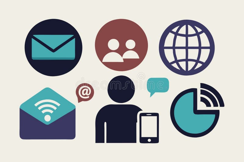 Collection of Connect Icons.Contact Us Icon Set.Contact and ...