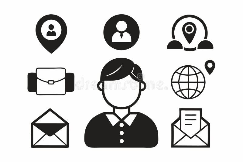 Collection of Connect Icons.Contact Us Icon Set.Contact and ...