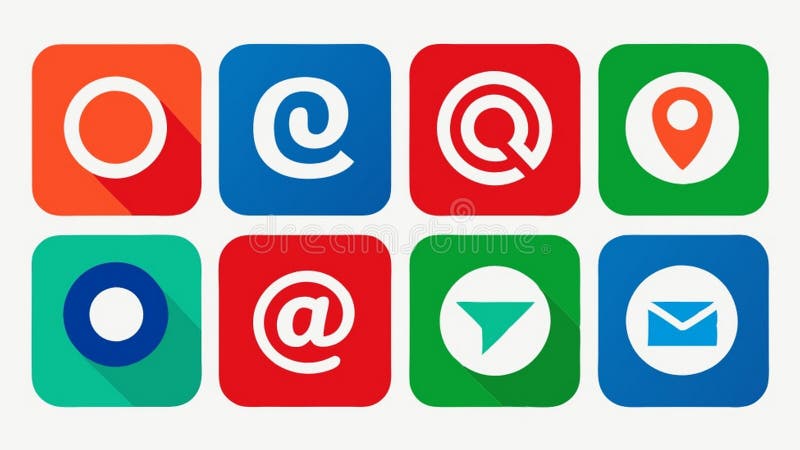 Collection of Connect Icons.Contact Us Icon Set.Contact and Communication Icons Stock ...