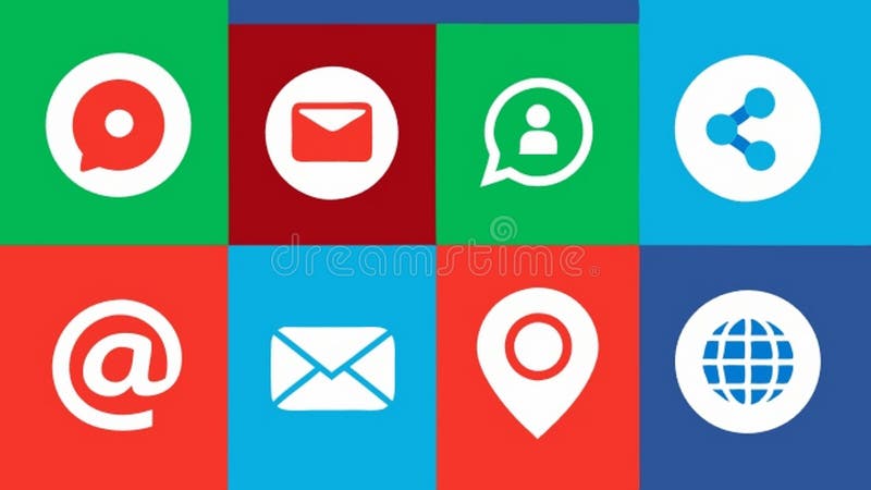 Collection of Connect Icons.Contact Us Icon Set.Contact and ...