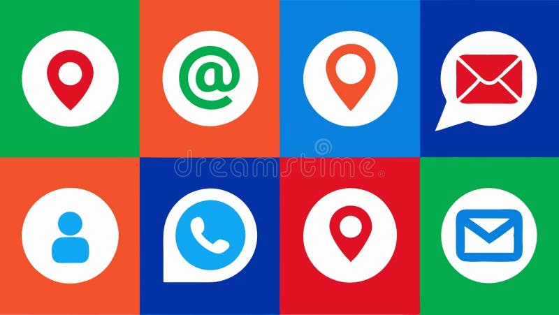 Collection of Connect Icons.Contact Us Icon Set.Contact and ...