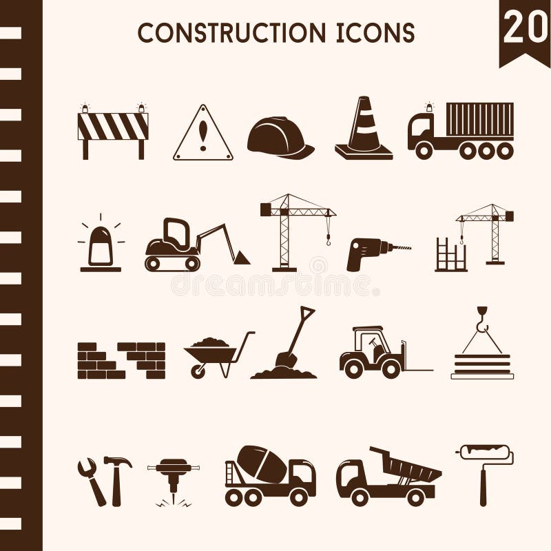 Collection of Construction Icons. Vector Illustration Decorative ...