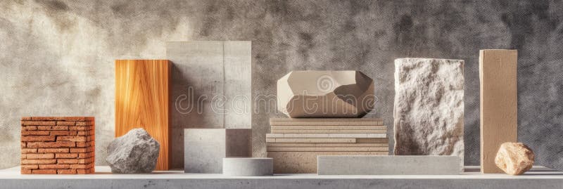 Collection of Construction Materials Displayed Creatively on a Table ...