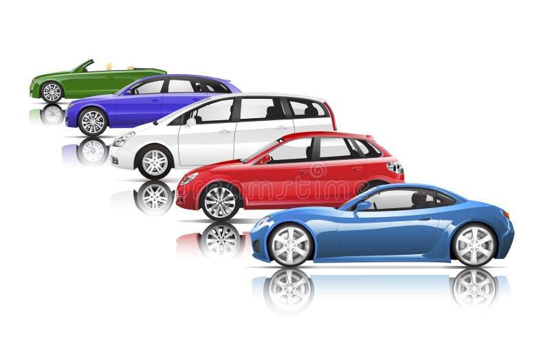 Collection of Contemporary Shiny Car Concept Stock Illustration ...