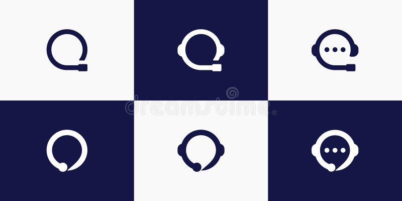 Collection of Conversation Bubble Customer Service Logo Designs. Stock ...