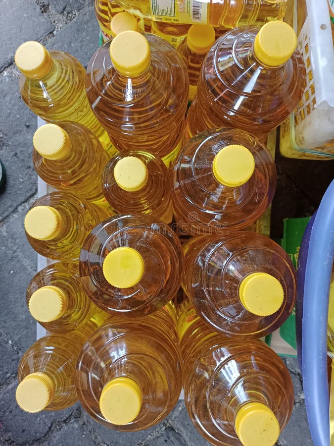 Collection of Cooking Oil in Beautiful Packaging Bottles. Stock Image ...