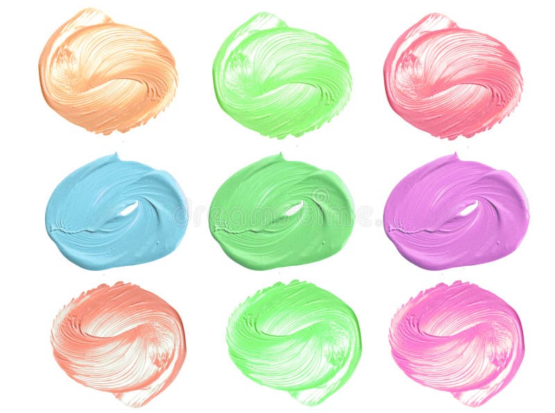 Collection of Cosmetic Cream Color Isolated on White Background. Stock ...