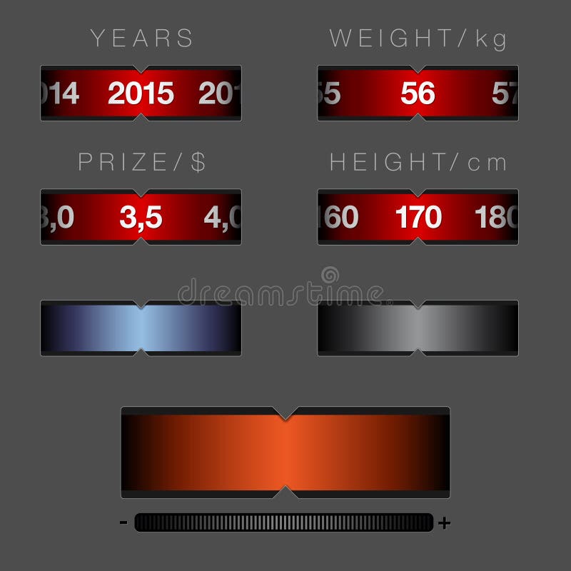 Collection of Counters on Gray Background Stock Vector - Illustration ...