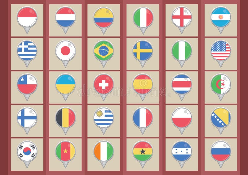 Collection of Country Flags. Vector Illustration Decorative Design ...
