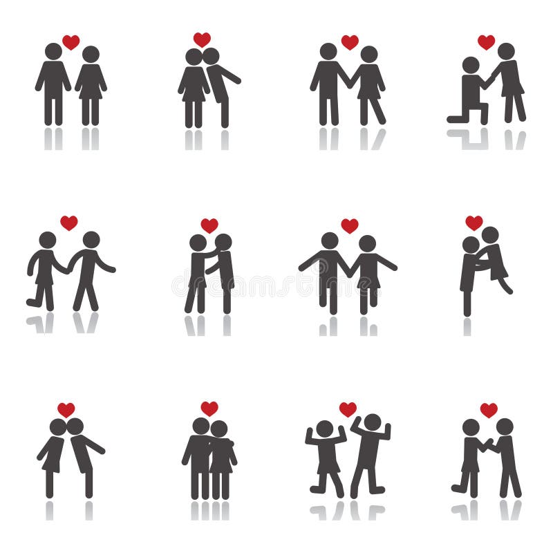 Collection of Couple Icons. Vector Illustration Decorative Design Stock ...