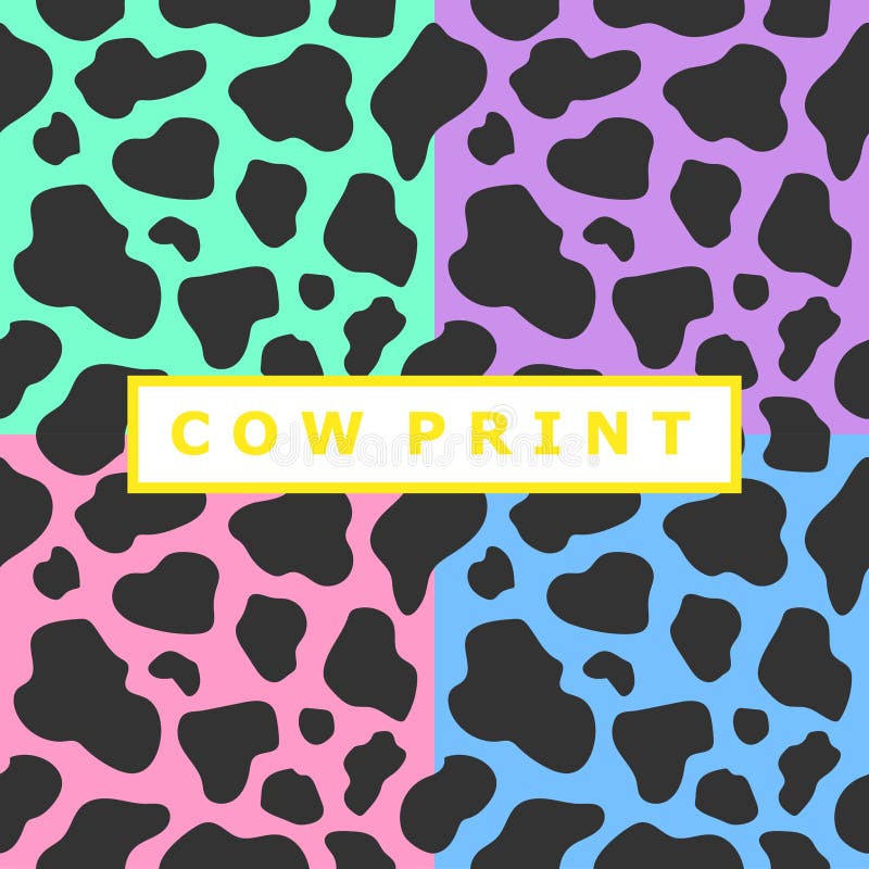 Collection of cow prints stock vector. Illustration of black - 89883951