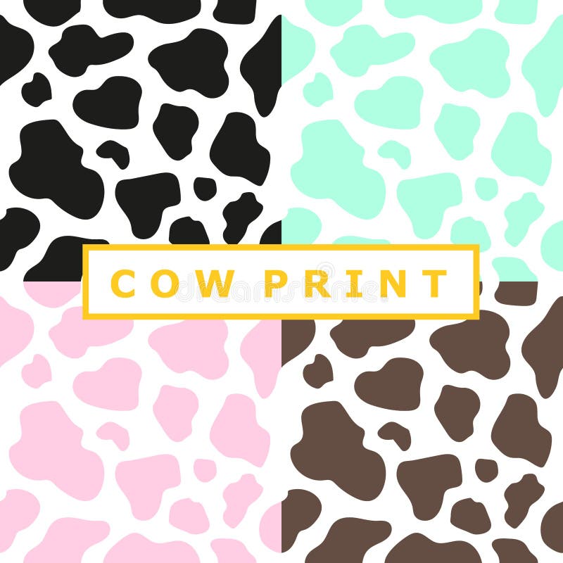 Collection of cow prints stock vector. Illustration of graphic - 88634355