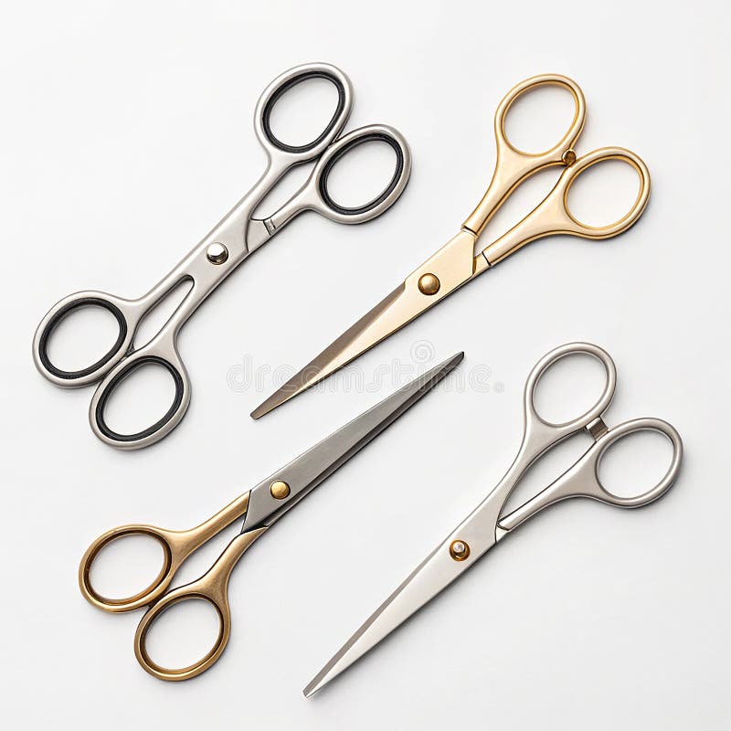 Craft Scissors Collection with Assorted Blade Shapes Stock Illustration ...