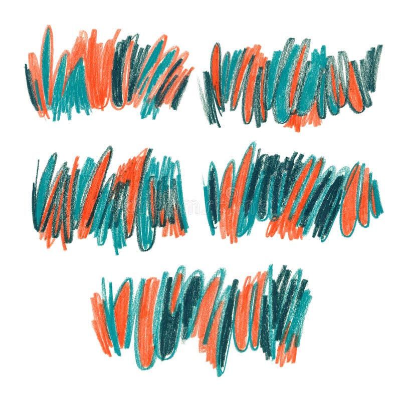 Crayon Scribble Hand Drawn Illustration. Colorful Wavy Wax Pencil ...