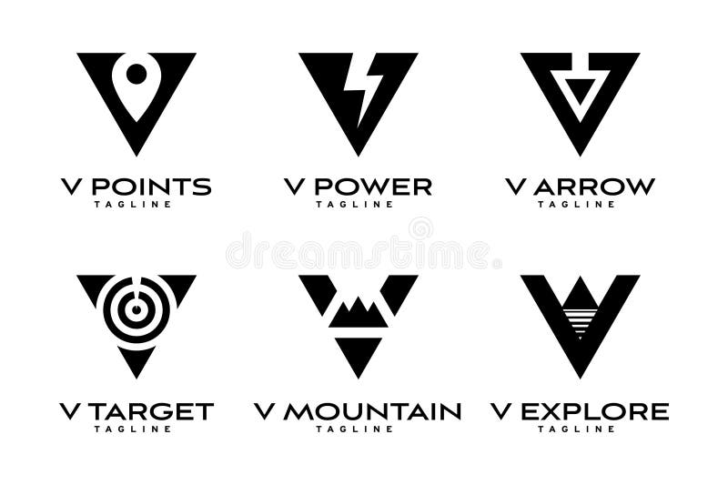 Collection of Creative V Letter Logos Stock Illustration - Illustration ...