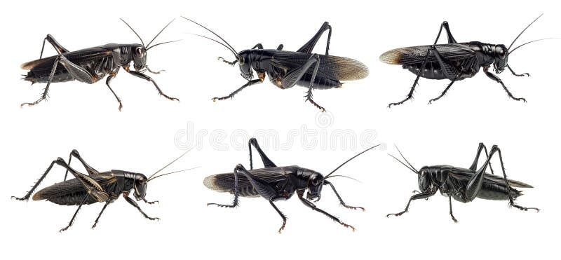 Collection of Crickets Isolated on Transparent Background. Stock Image ...