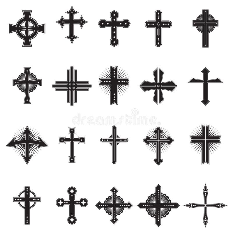 Collection of Crosses Design. Vector Illustration Decorative Background ...