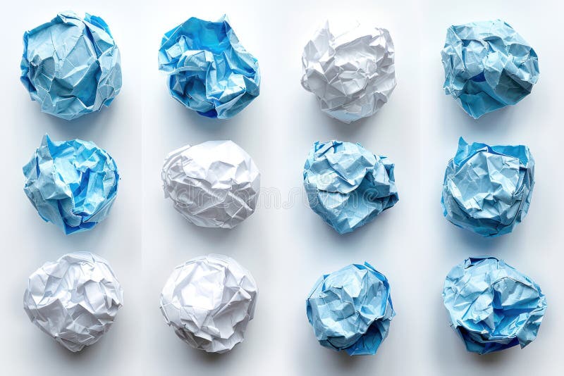Collection of Crumpled Paper Balls - Abstract Background Texture for ...