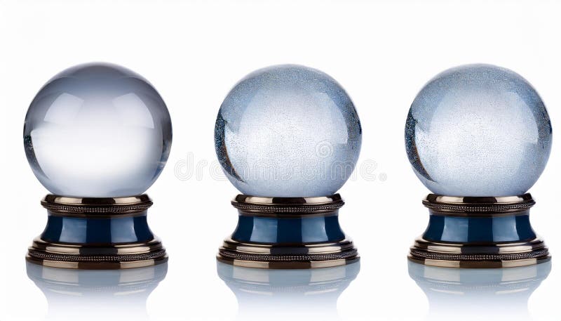 Collection of Crystal Ball Side View Isolate on White Background Stock ...
