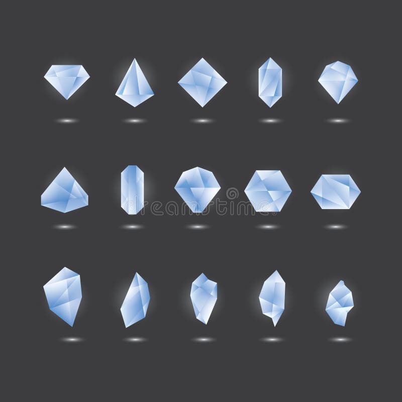 Collection of Crystals. Vector Illustration Decorative Design Stock ...