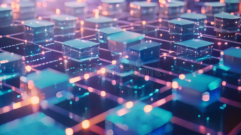 A Collection of Cubes in Different Colors are Linked Together, Forming ...