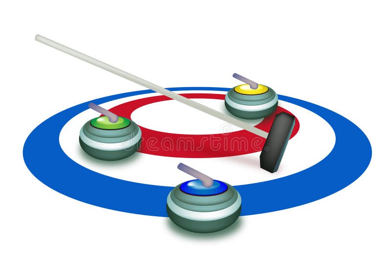 A Collection Of Curling Stones On Ice Sheet Stock Vector - Illustration ...