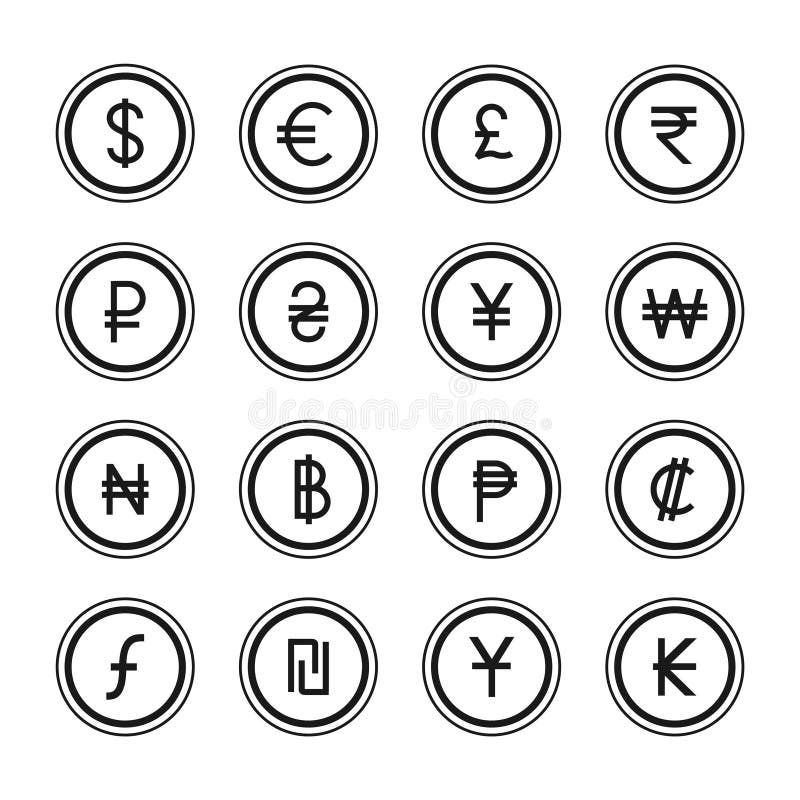 Currency icons stock vector. Illustration of finances - 1794193