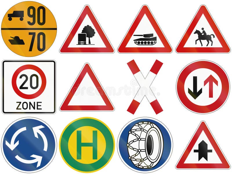 Collection of Current Road Signs in Germany Stock Illustration ...