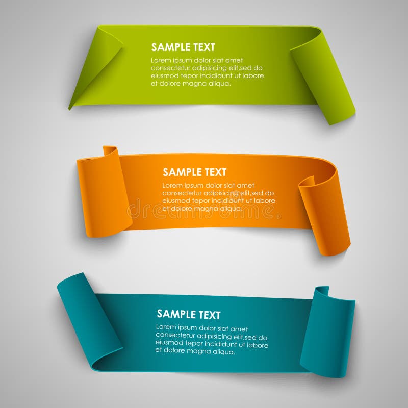 Collection Banners With Colorful Abstract Circular Stripes Stock Vector ...