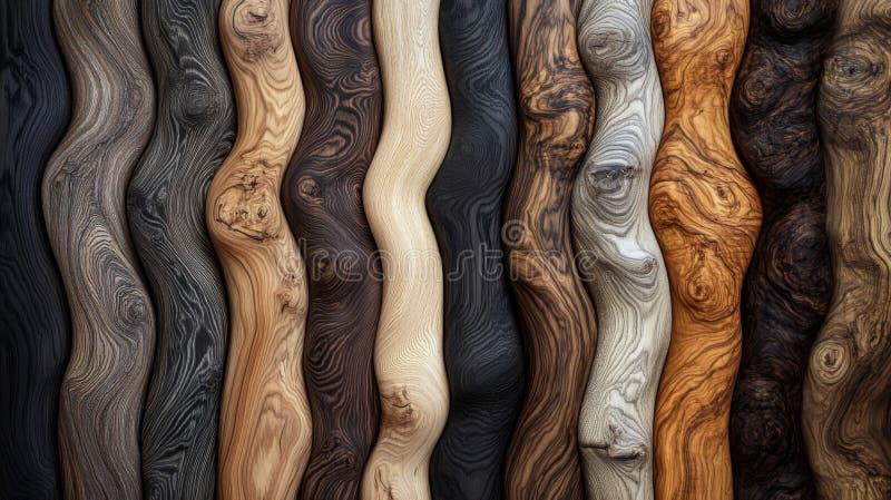 Collection of Curved Wood Pieces with Varied Textures and Tones Stock ...