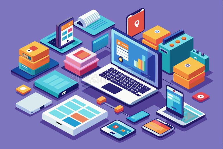 A Collection of Customizable Web Devices Displayed in an Isometric ...