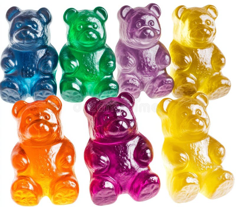 Collection of Cut-out Jelly Gummy Bears in Various Colors Stock Image ...