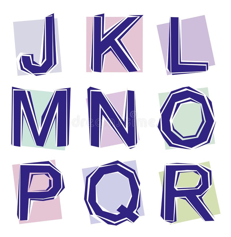 Collection of Cut Out Letters Stock Vector - Illustration of symbol ...