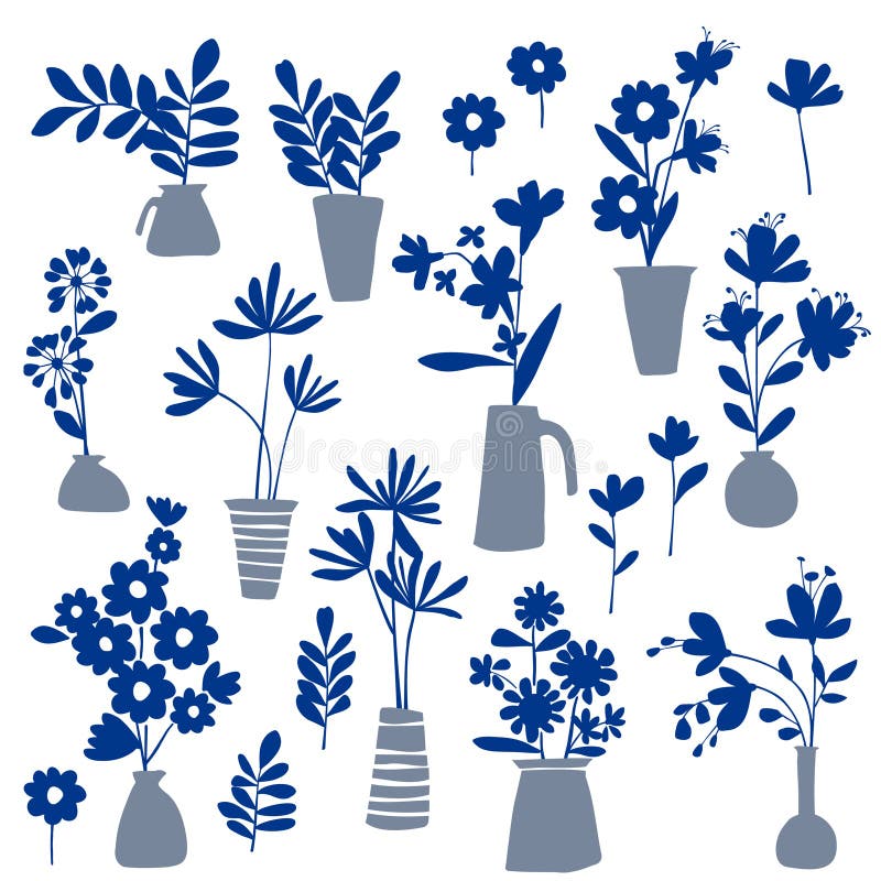 A Collection of Cute and Abstract Plant Illustrations, Stock ...