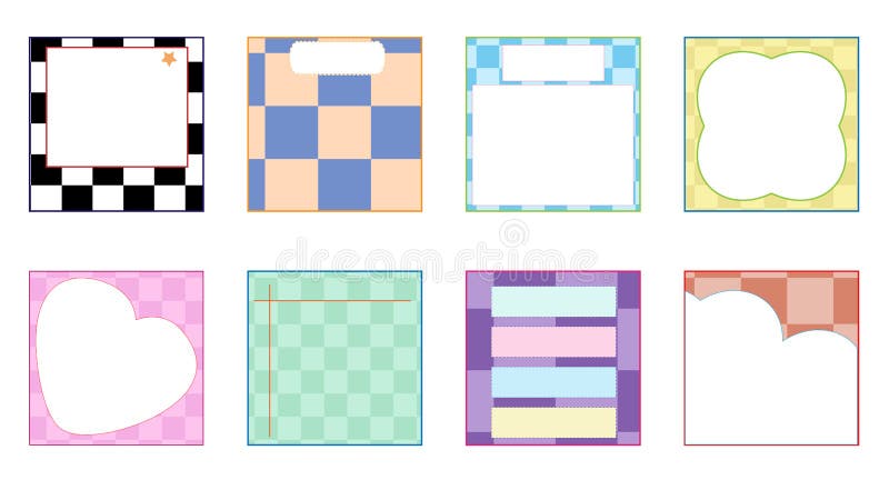 Collection of the Cute Aesthetic Checkerboard Paper, Notepad, Memo ...
