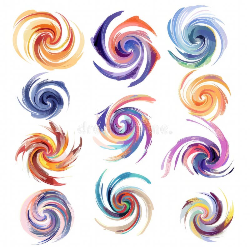 Collection of Cute Cartoon Vortex Illustrations Stock Image - Image of ...