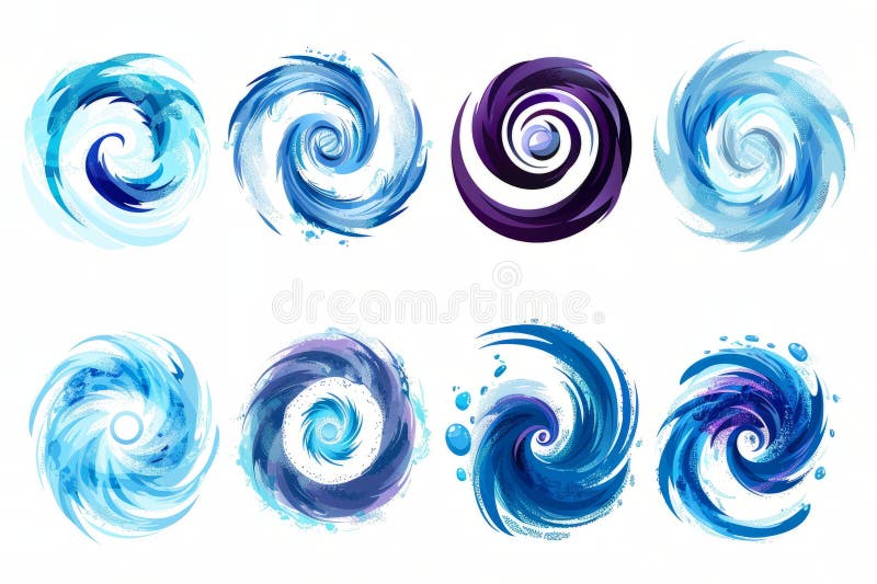 Collection of Cute Cartoon Vortex Illustrations Stock Image - Image of ...