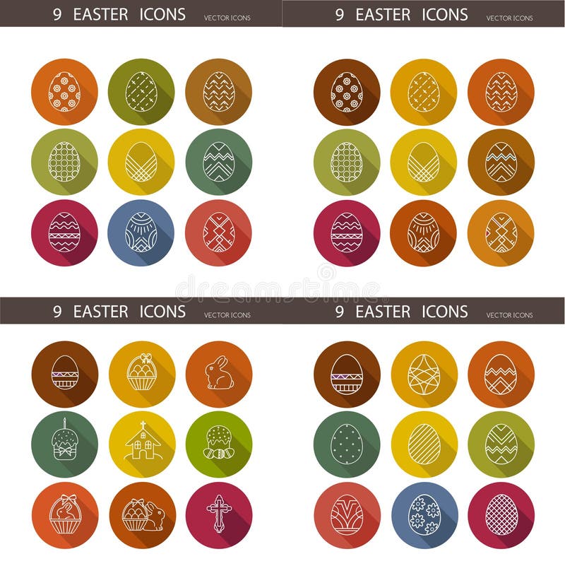 Collection of Cute Easter Icons Vector Image Stock Vector ...