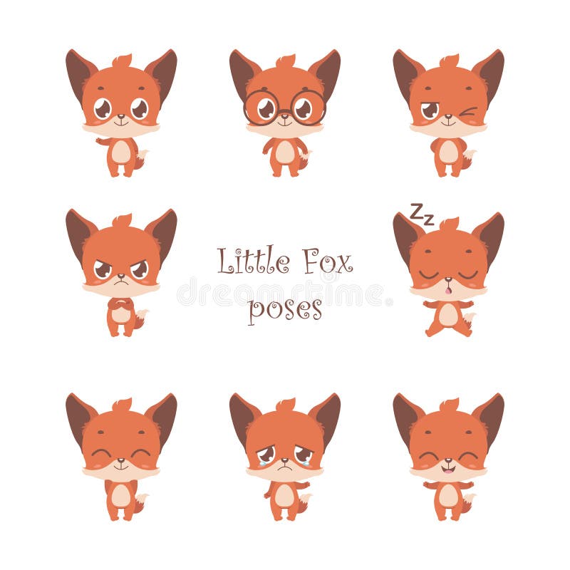 Fox poses stock vector. Illustration of illustration - 21772643