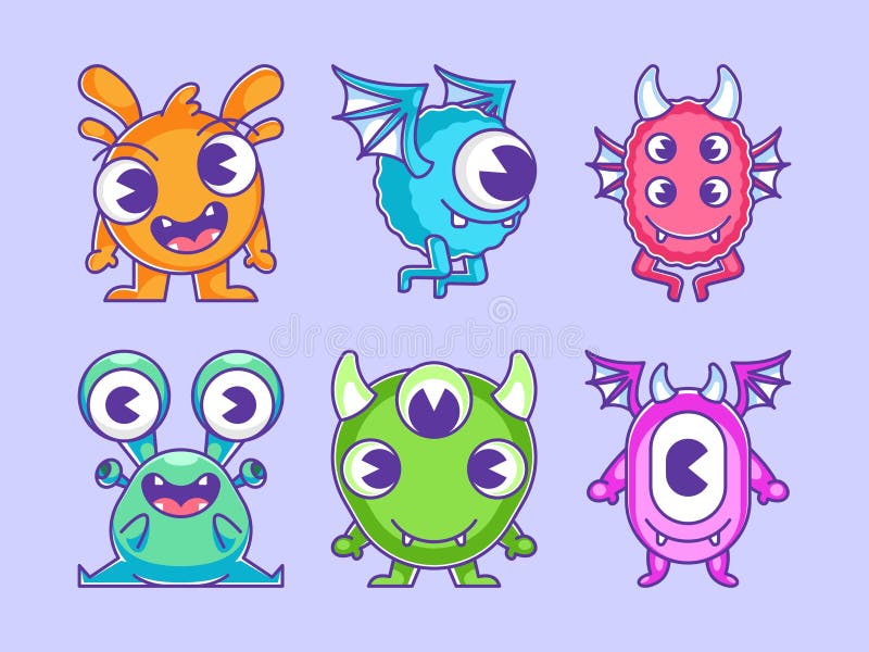 Collection of Cute Monster Character Designs Stock Vector ... Collection of Cute Monster Character Designs Stock Vector ...