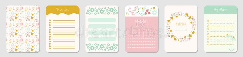 Collection of Cute Note Paper Stock Vector - Illustration of office ...