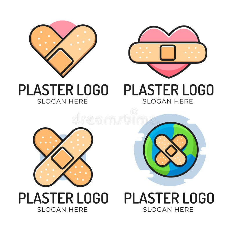 Collection of Cute Plaster Logo Stock Illustration - Illustration of ...