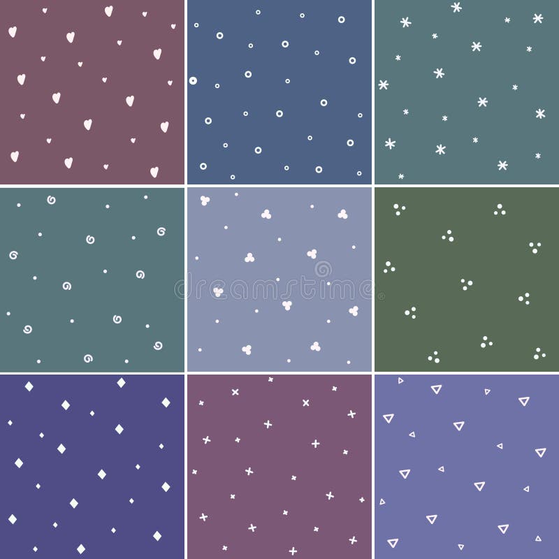 Patterns with Simple Elements Stock Vector - Illustration of dash, plus ...