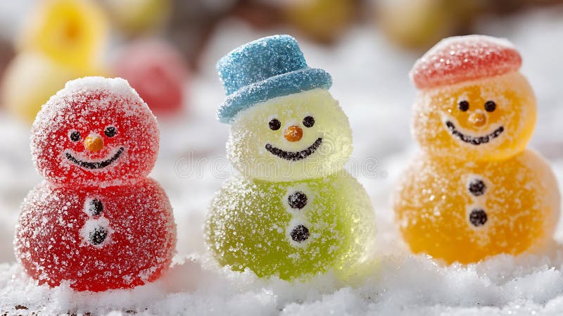 Collection of Cute Snowman Gummy. Stock Photo - Image of december ...