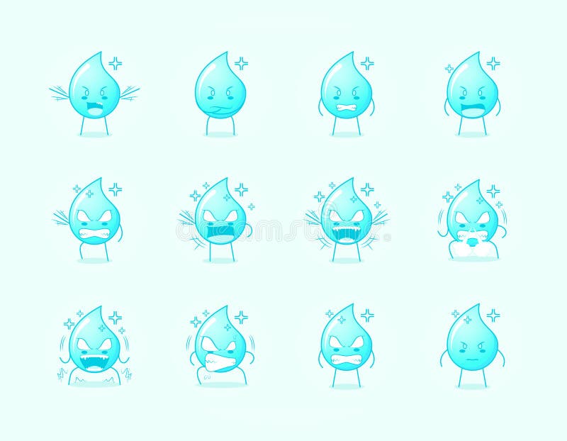 Cartoon Water Drop Angry Stock Illustrations – 186 Cartoon Water Drop ...